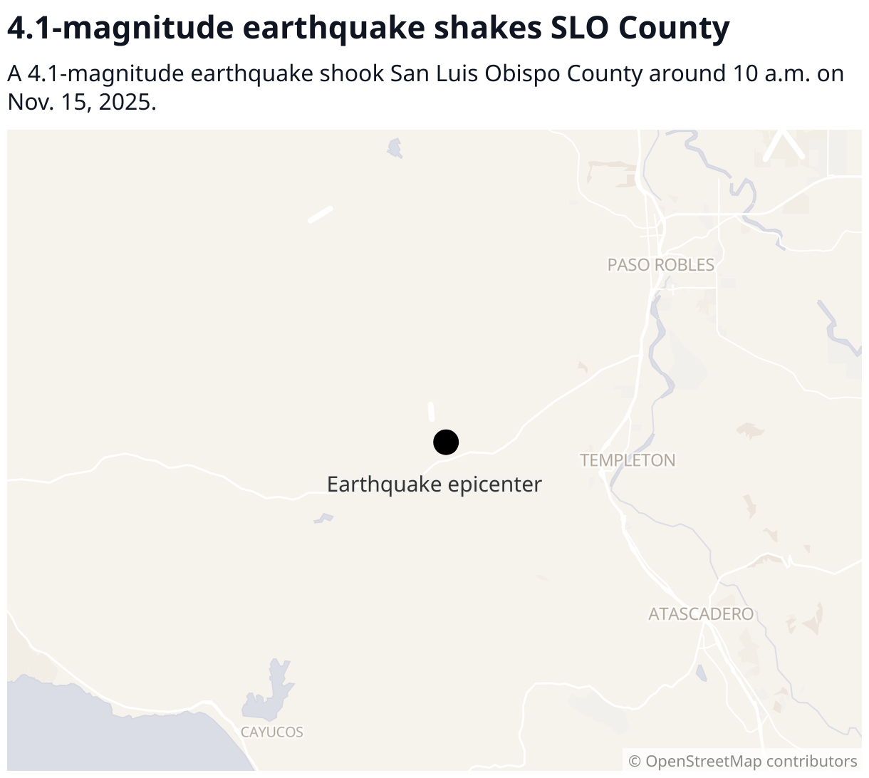 4.1-magnitude earthquake rattles SLO County CA | San Luis Obispo Tribune