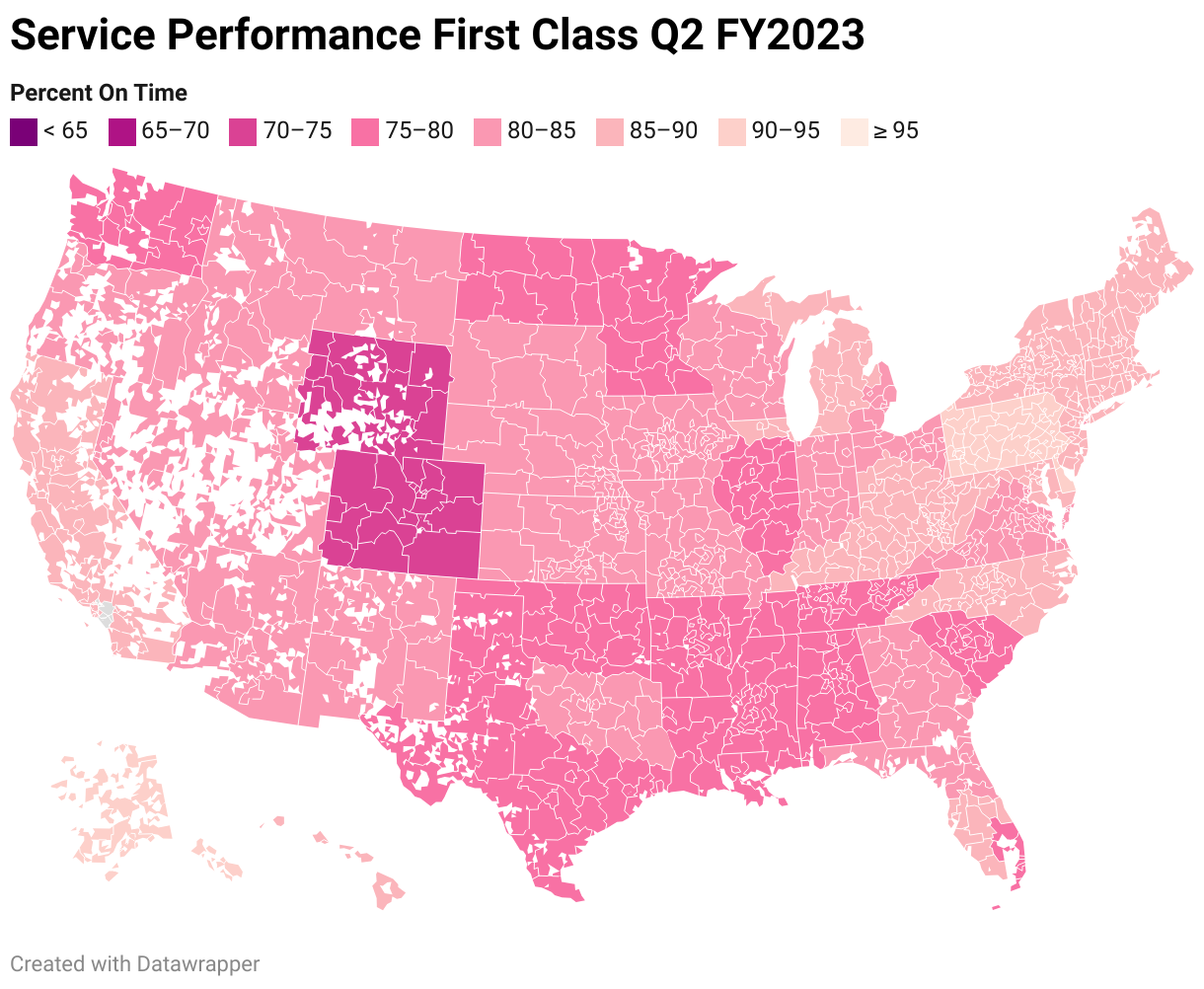 Looking at mail delays by the numbers: USPS Service Performance in Q2 ...