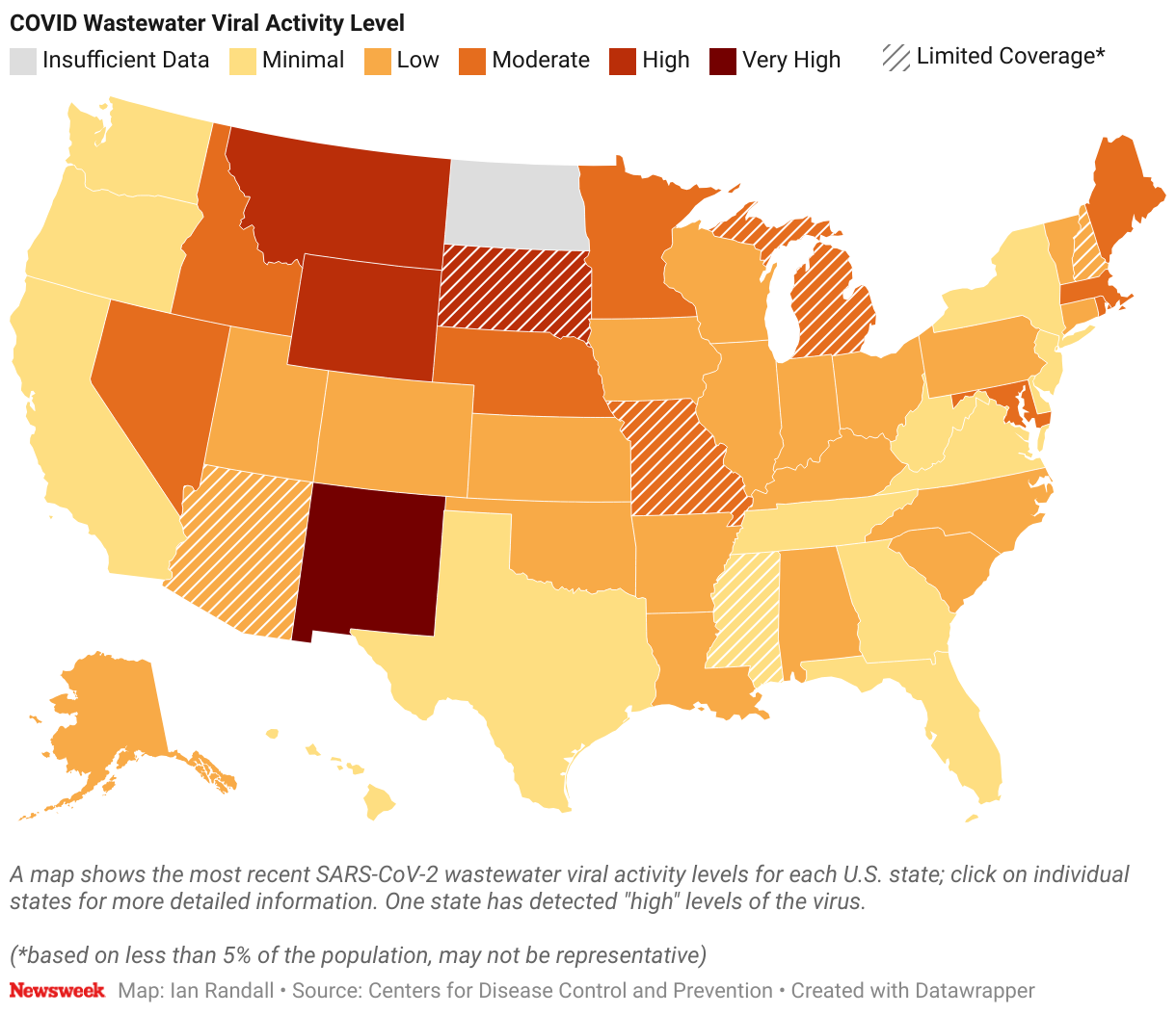 COVID: States With 'High' Wastewater Viral Activity - Newsweek