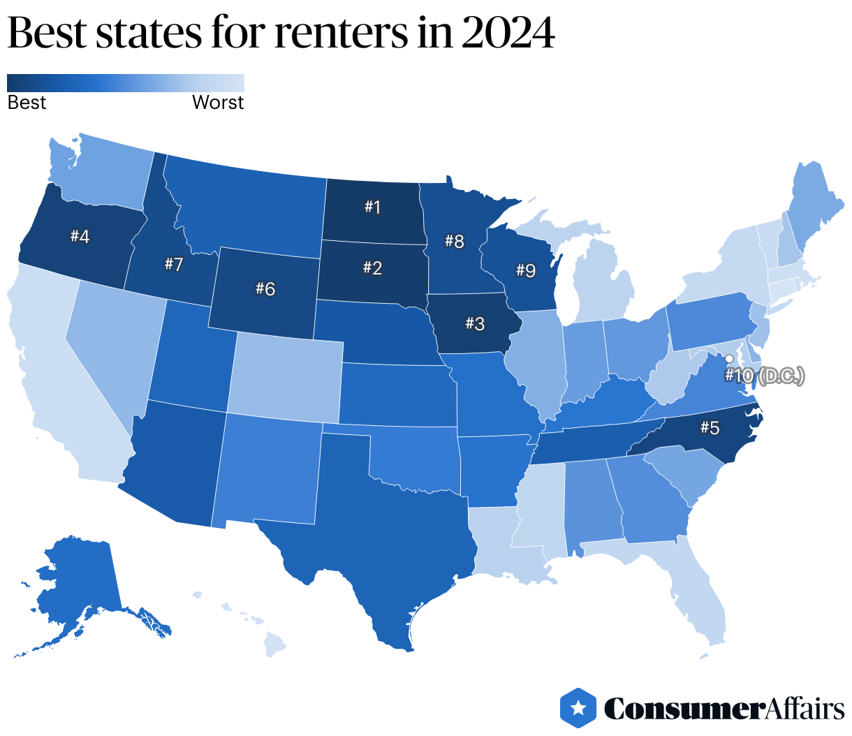 Best (and Worst) States for Renters in 2025 | ConsumerAffairs®
