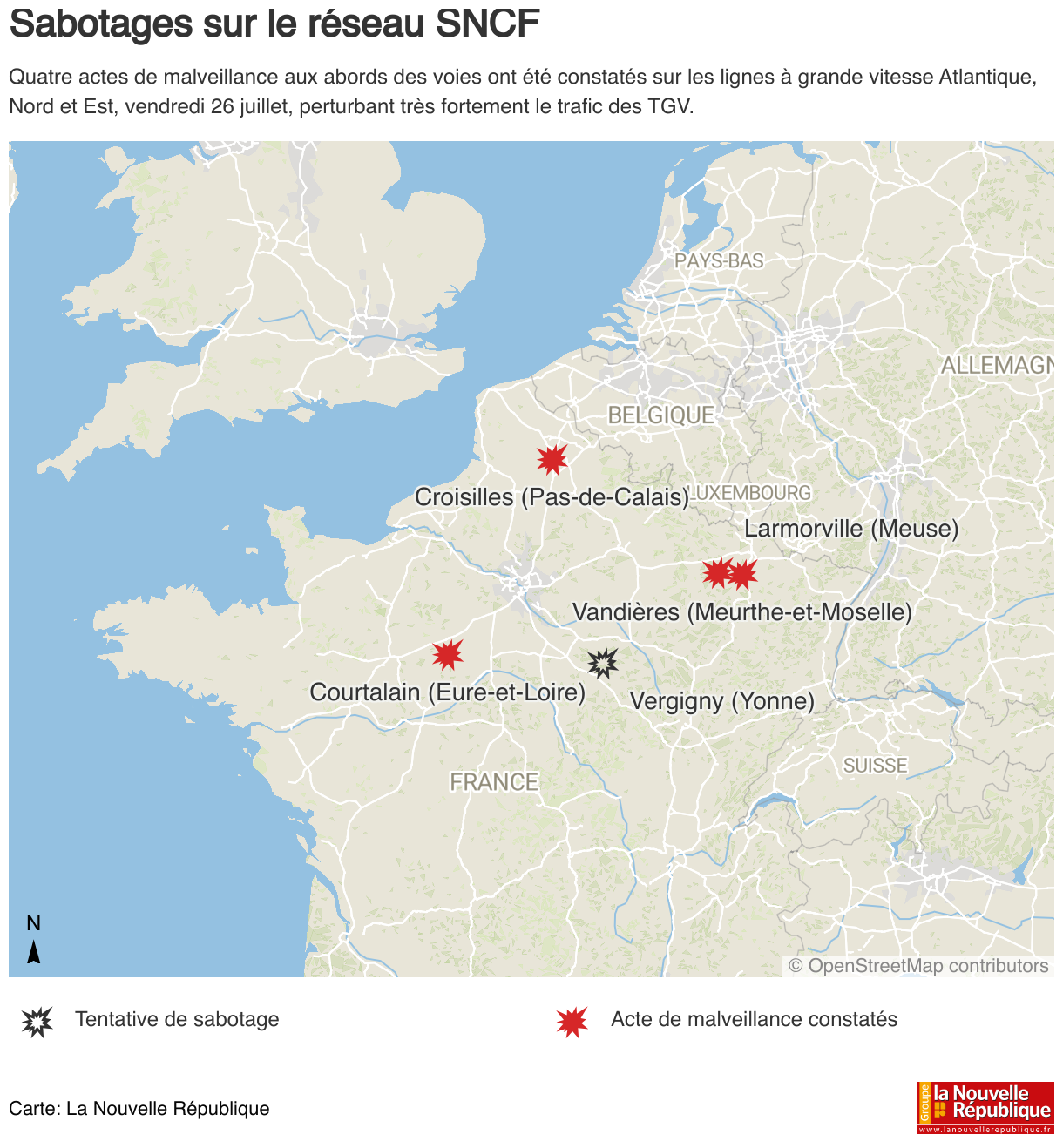 DIRECT. "Attaque massive" contre le réseau SNCF : deux trains sur trois ...