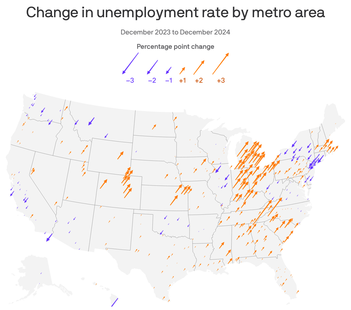 Where unemployment is rising and falling
