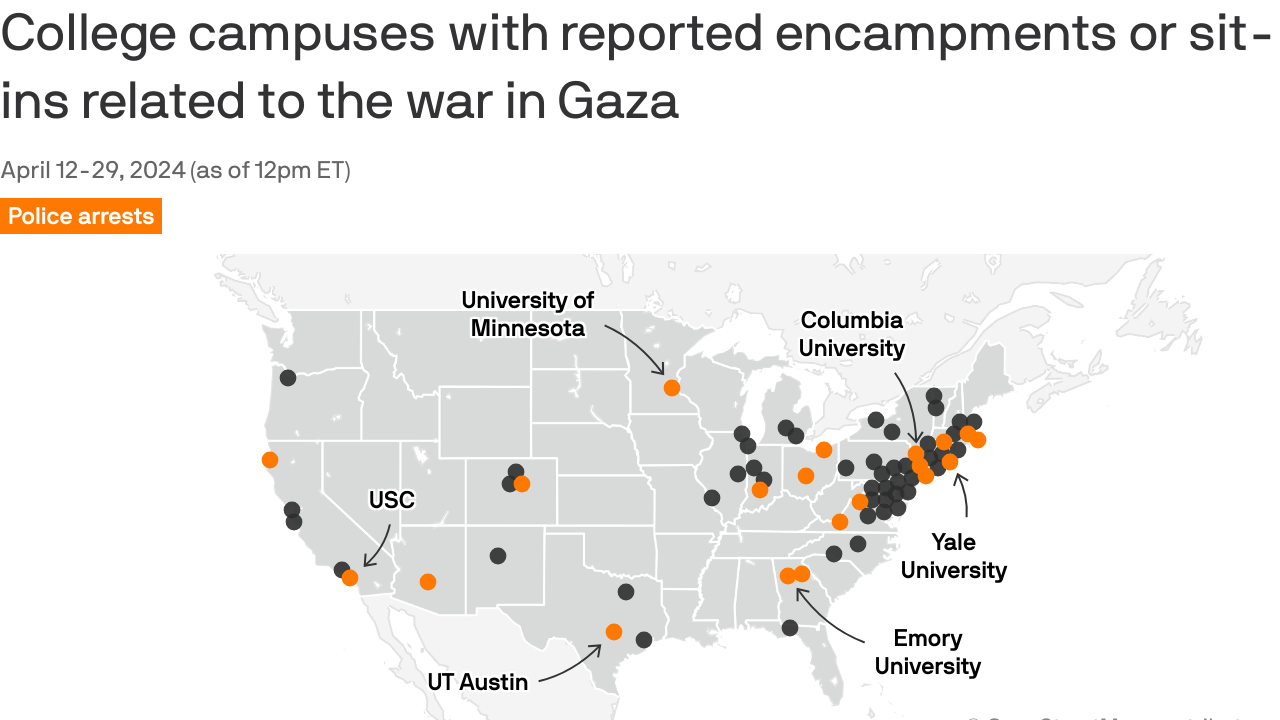 ︎ Mapping pro-Palestine protests - Axios Twin Cities