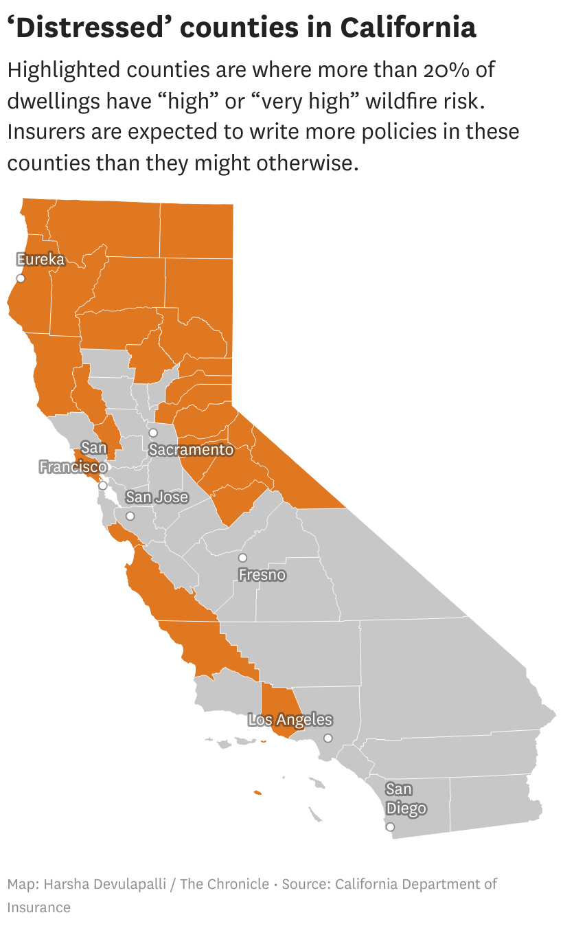 Where California home insurance companies must write more policies