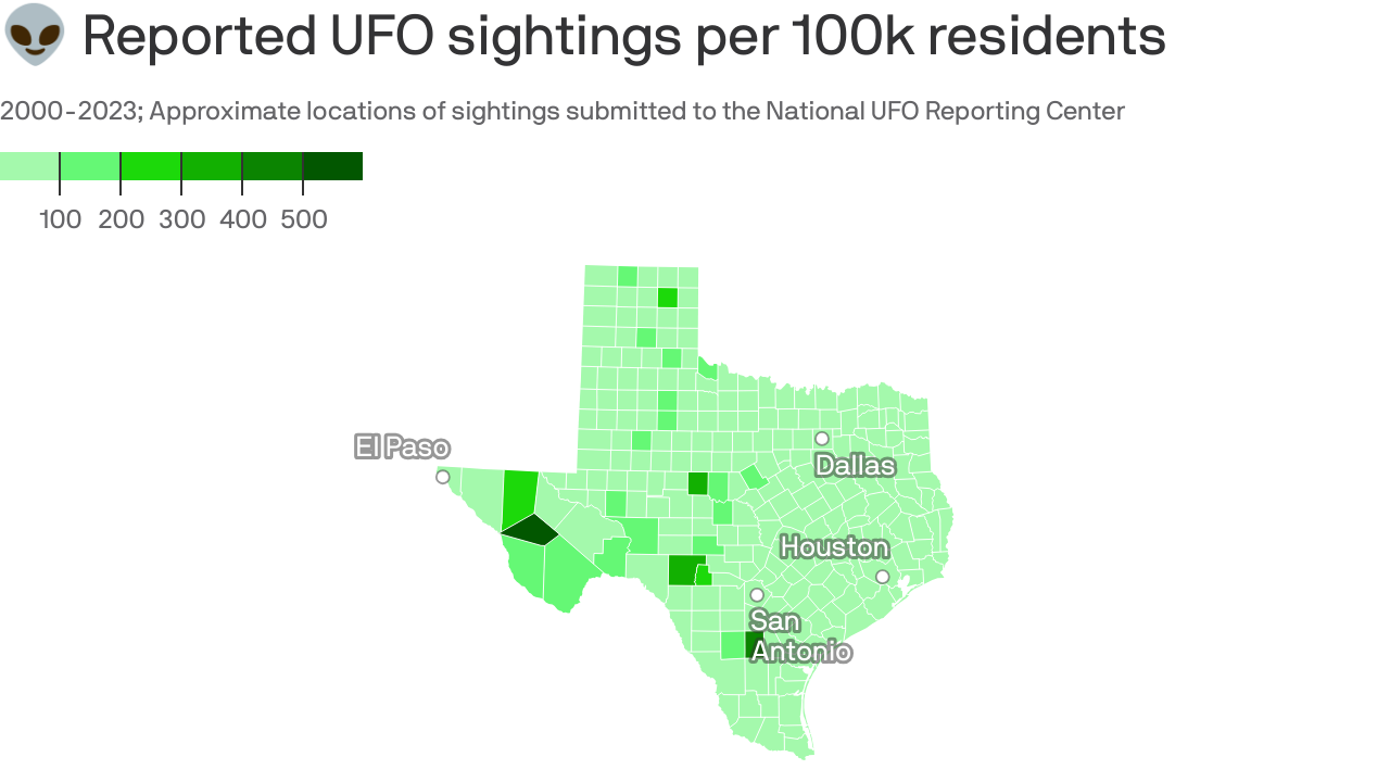 1 map to go: UFO sightings - Axios San Antonio