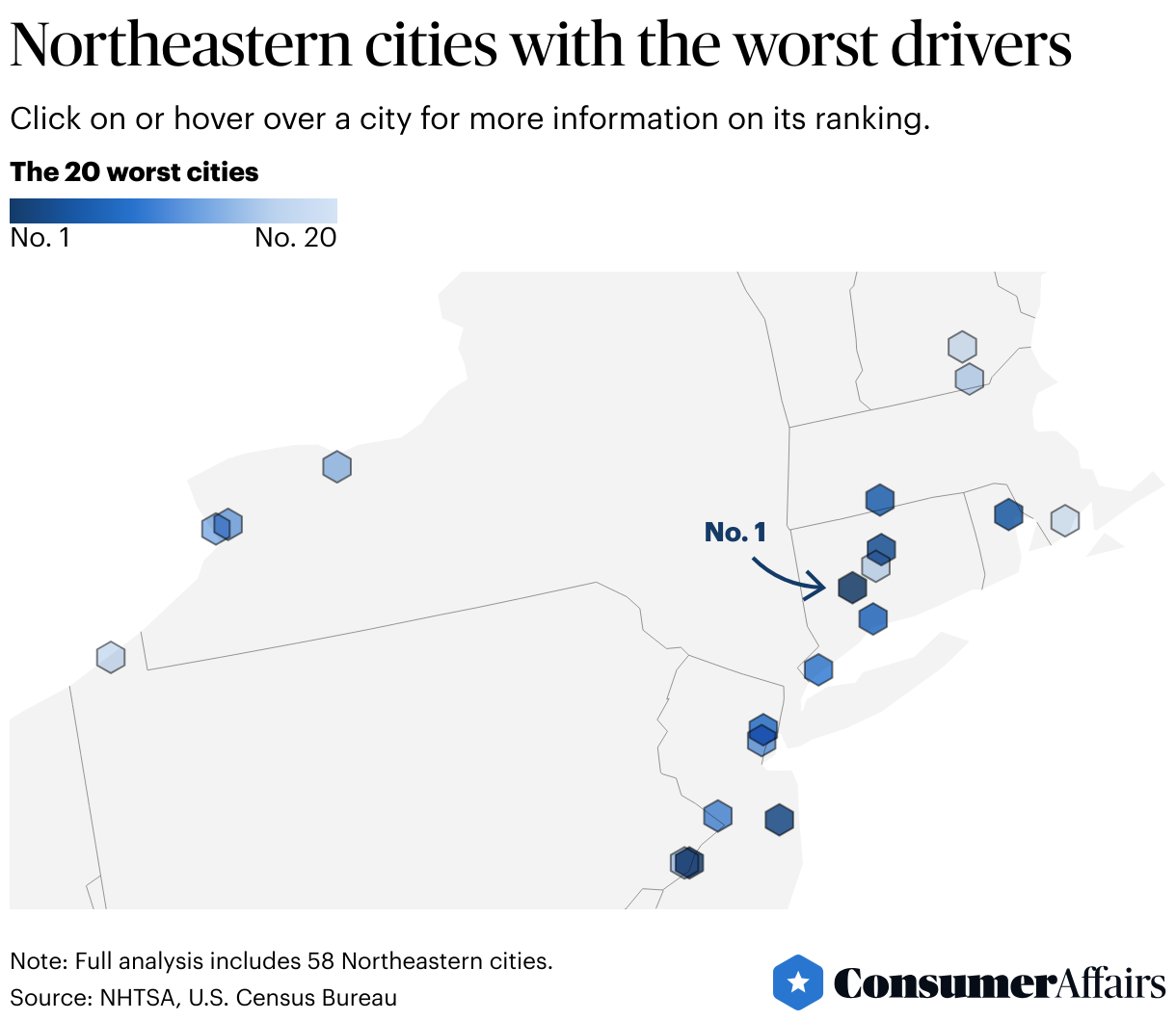 Northeastern Cities with the Worst Drivers | ConsumerAffairs®