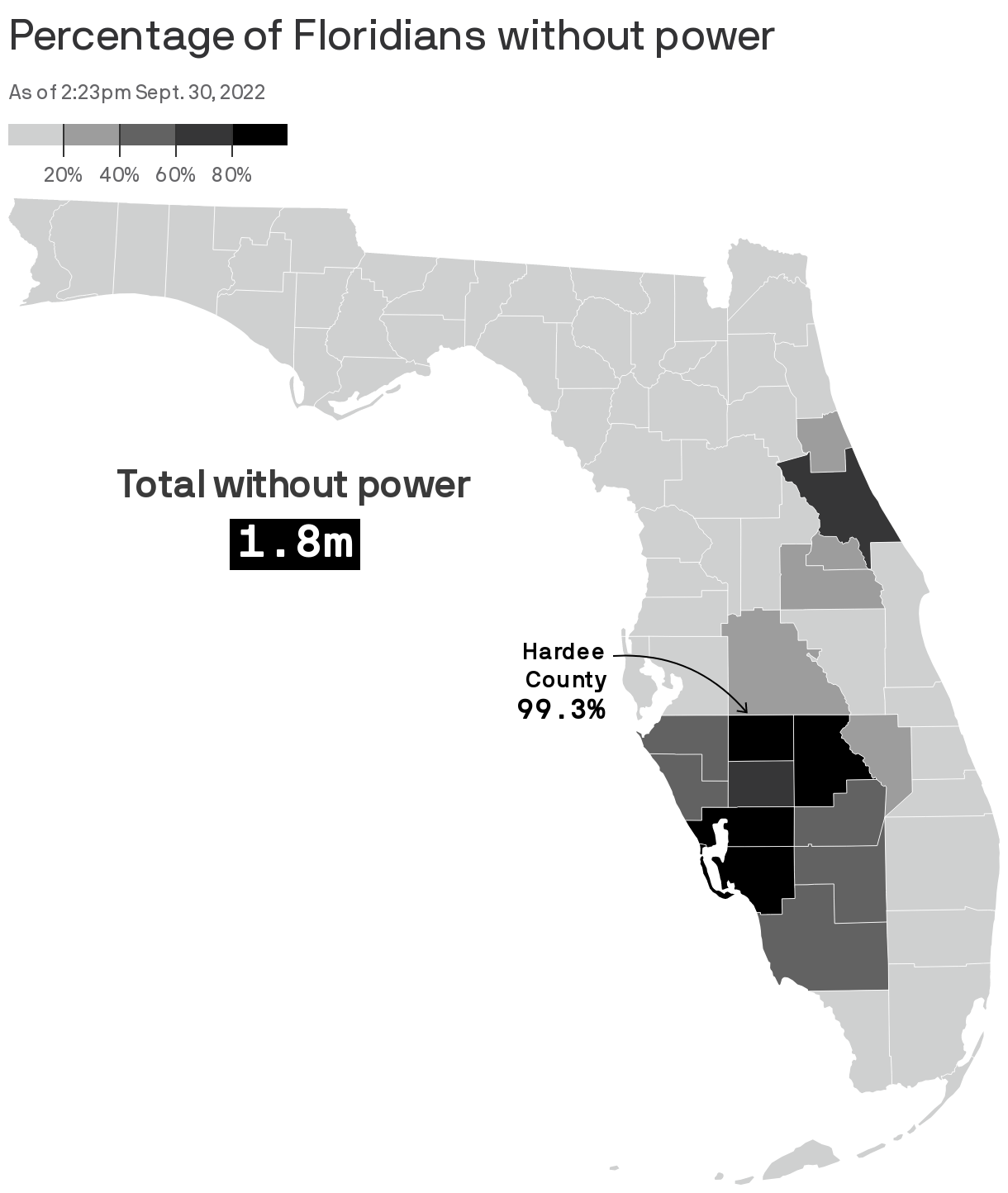 Hurricane Ian Florida power outages: 1.8 million without electricity ...