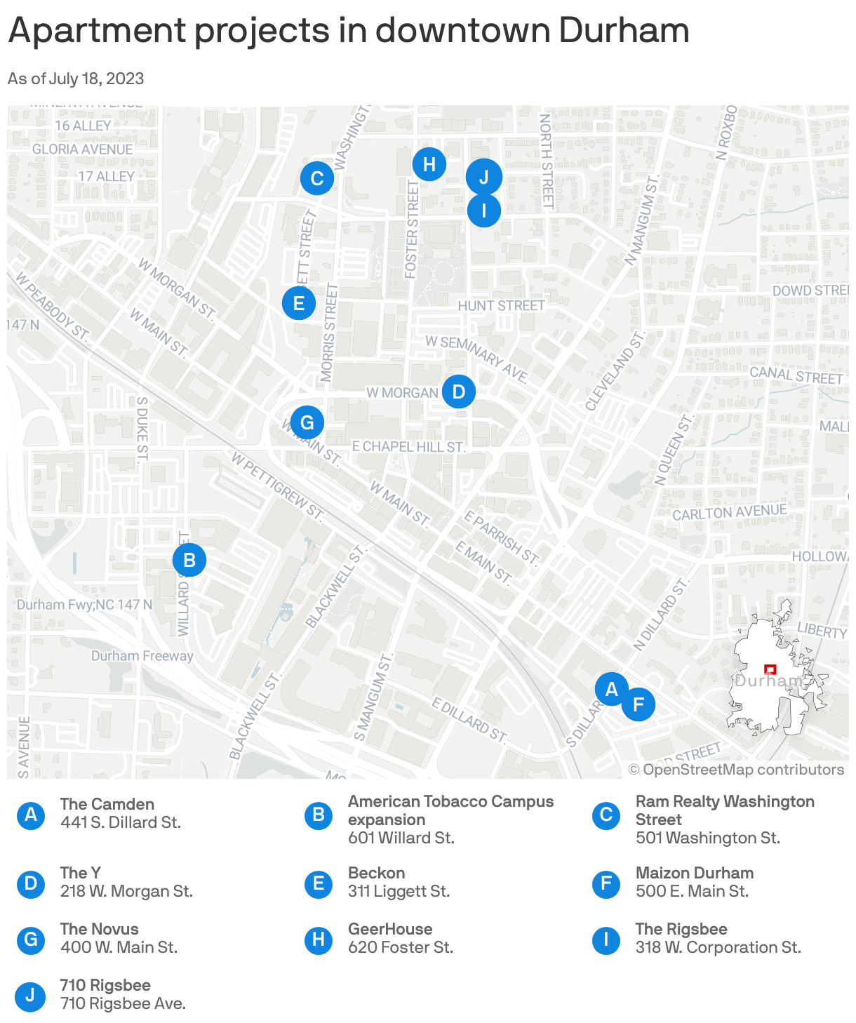 Downtown Durham's apartment building boom is not slowing down - Axios ...