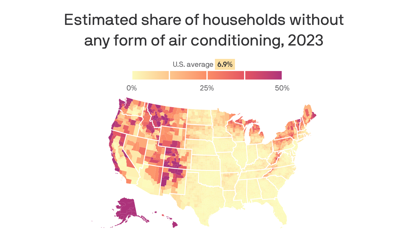 Map to go: Where there's no AC - Axios NW Arkansas