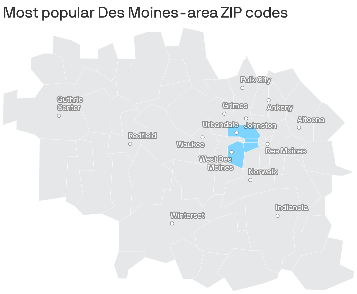 The Des Moines metro's most popular ZIP codes - Axios Des Moines
