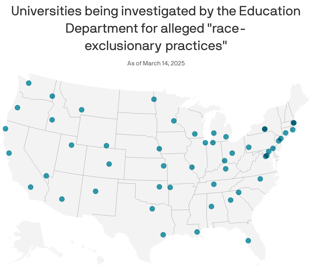 Trump administration targets 45 colleges for their DEI programs