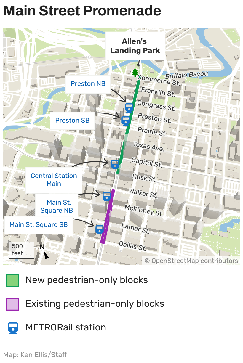 Downtown Houston reveals Main Street Promenade pedestrian mall plans