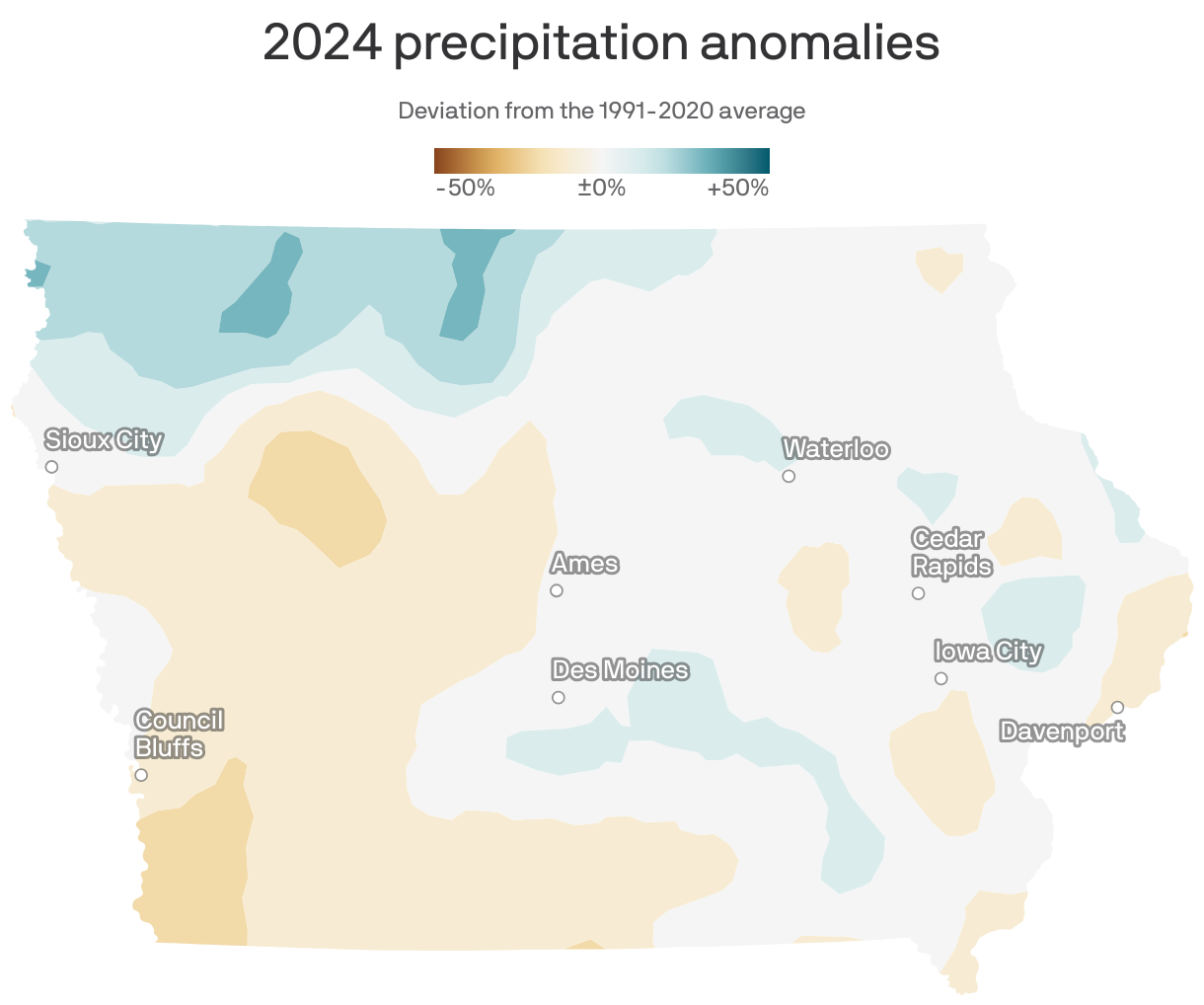 Mapped: Climate anomalies - Axios Des Moines