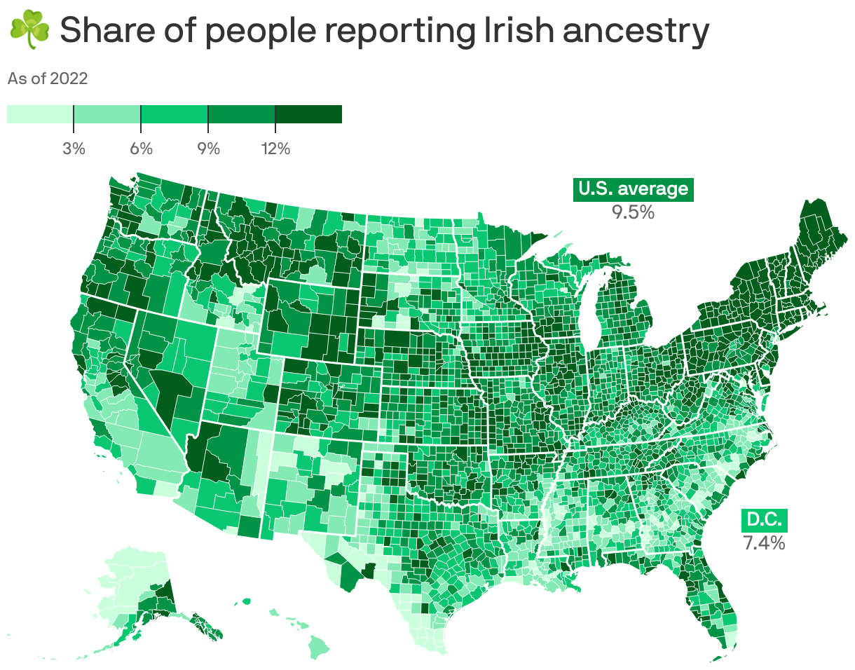 D.C.'s Irish population sits below the national average - Axios ...