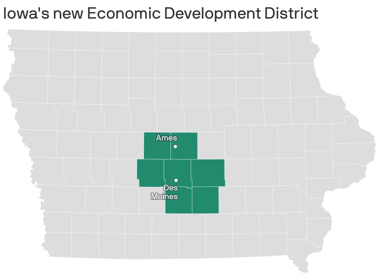 Des Moines metro counties form Economic Development District - Axios ...