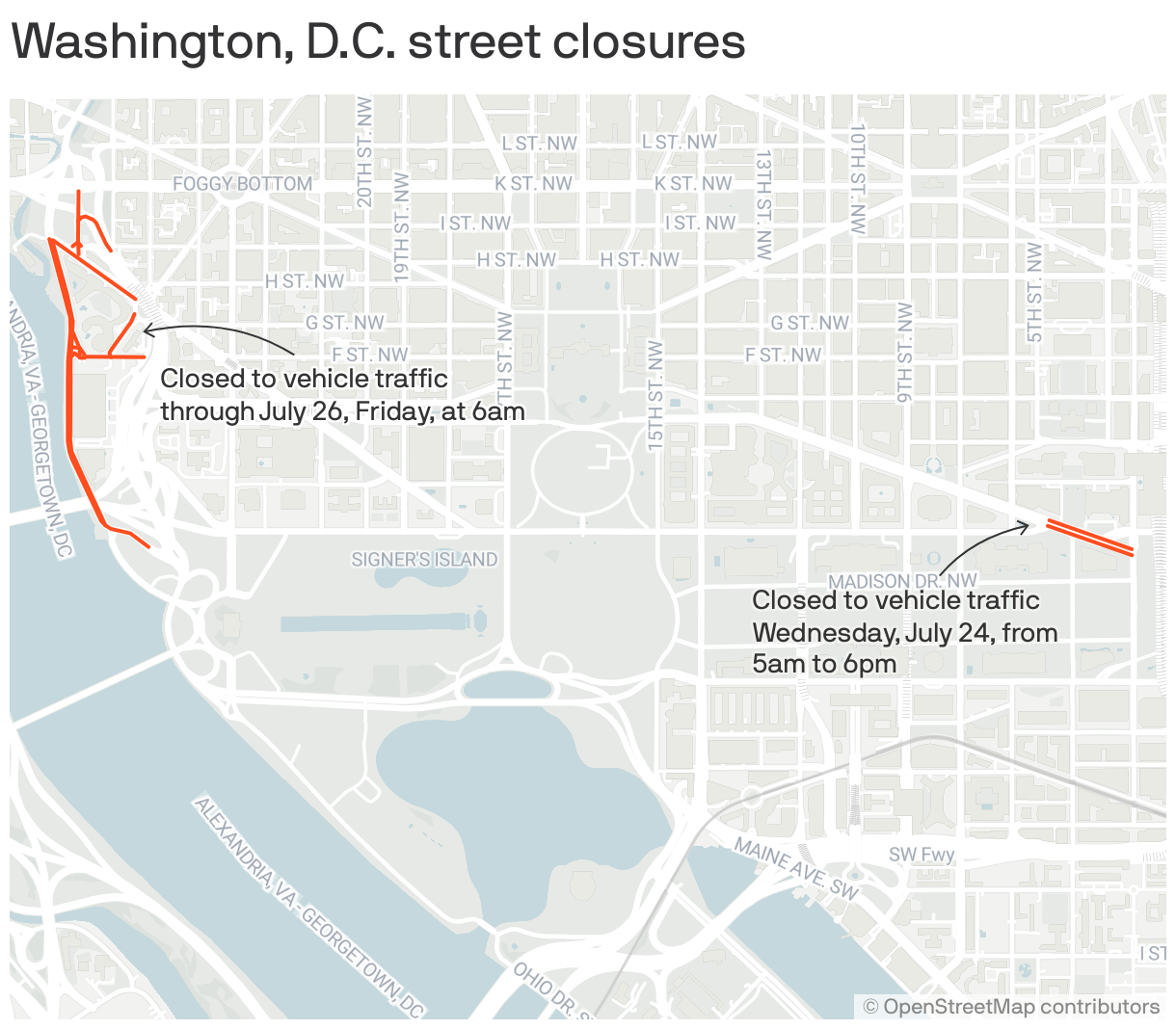 DC road closures for Israel Prime Minister Benjamin Netanyahu's visit ...