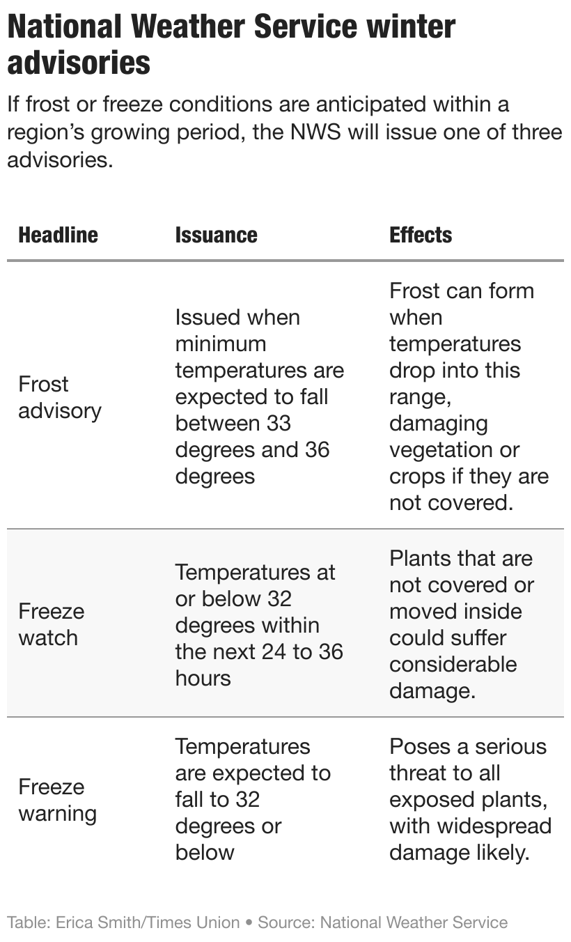 A frost advisory is in place. Here's how they are set and what it all
