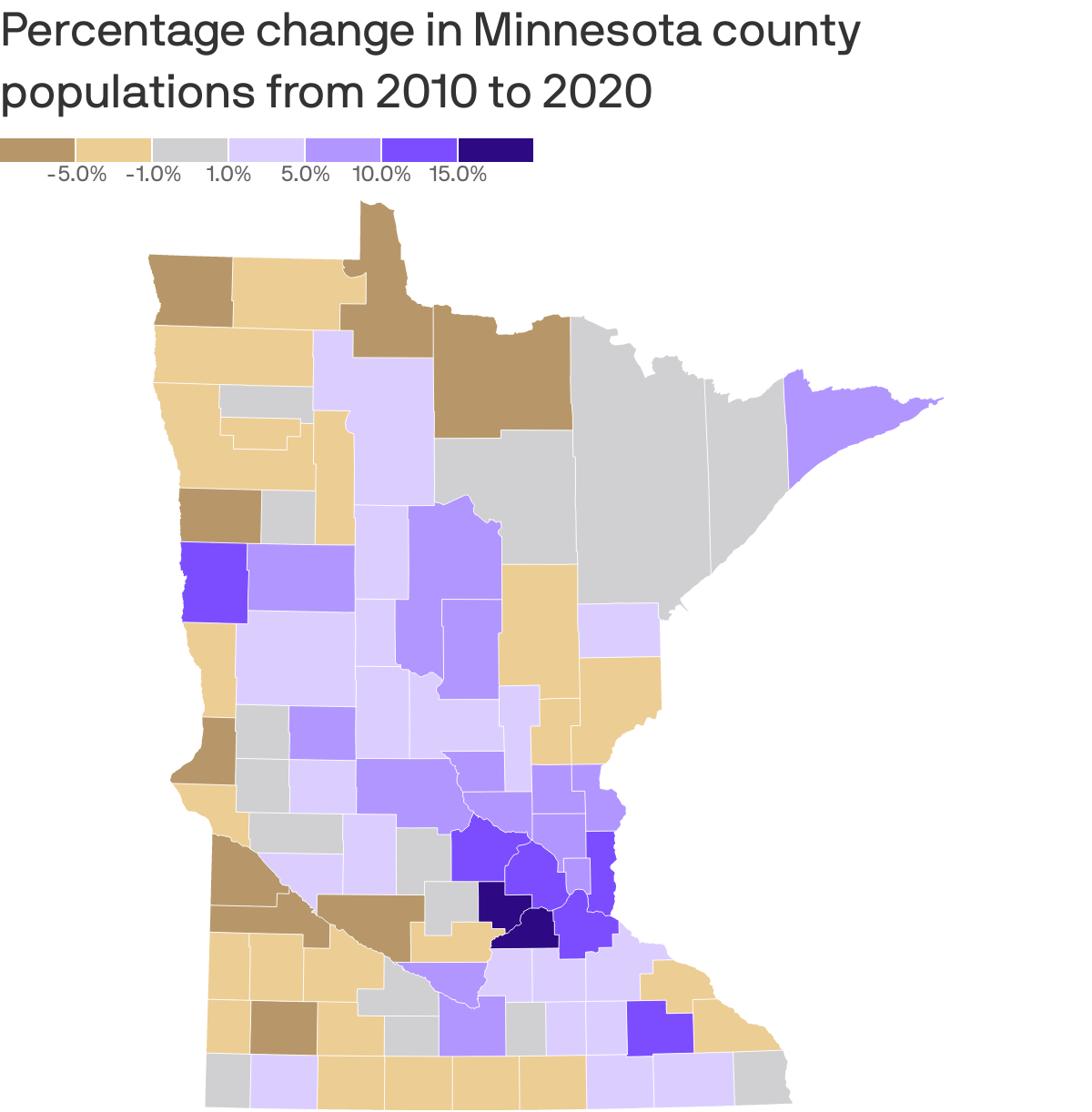 Mapped: Census data shows where Minnesota is growing - Axios Twin Cities