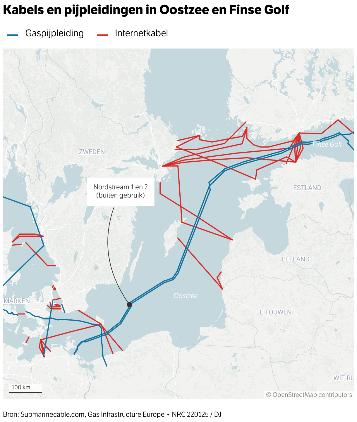 Kaart Van De Oostzee In Europa