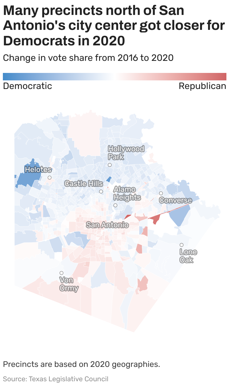 Biden flipped 70 Bexar County precincts from Trump in 2020