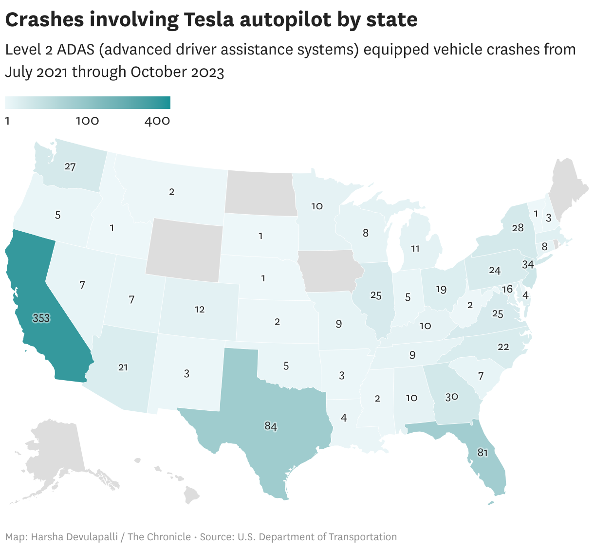 Tesla recall: Maps show crashes involving autopilot in California