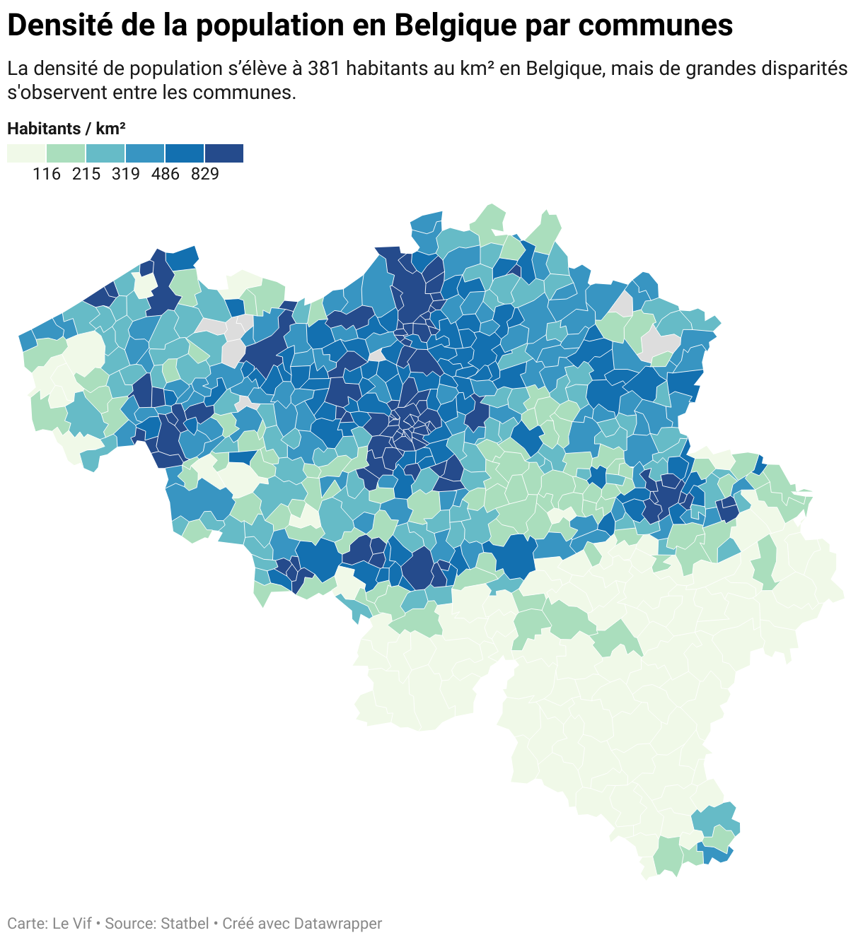 Carte interactive | Habitez-vous dans une des communes les plus densément peuplées de Belgique ...