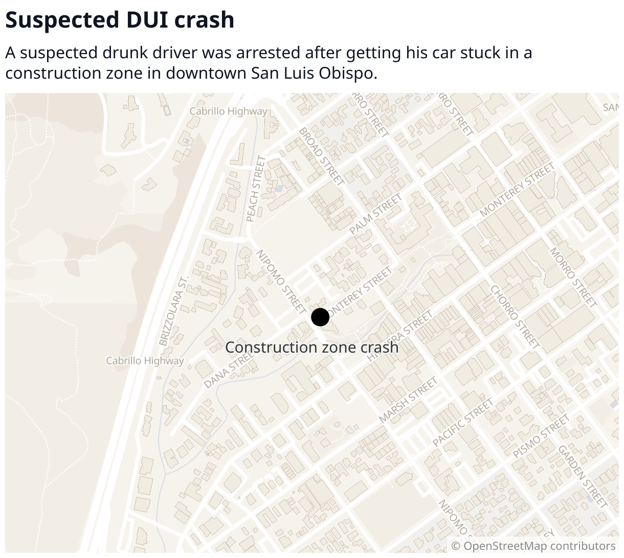 Suspected drunk driver got stuck in SLO CA construction zone | San Luis ...