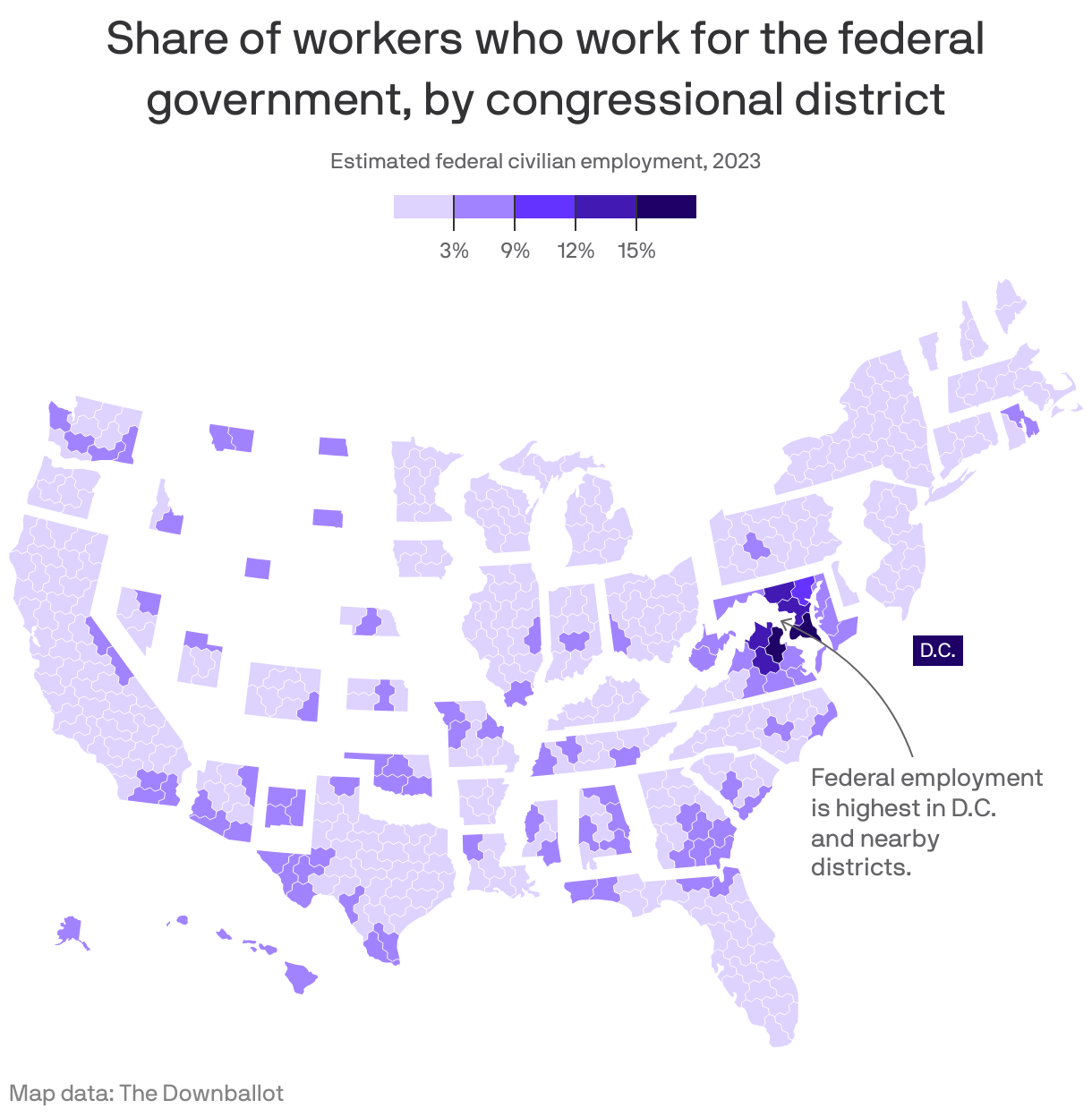 The House districts most exposed by Elon Musk's DOGE cuts