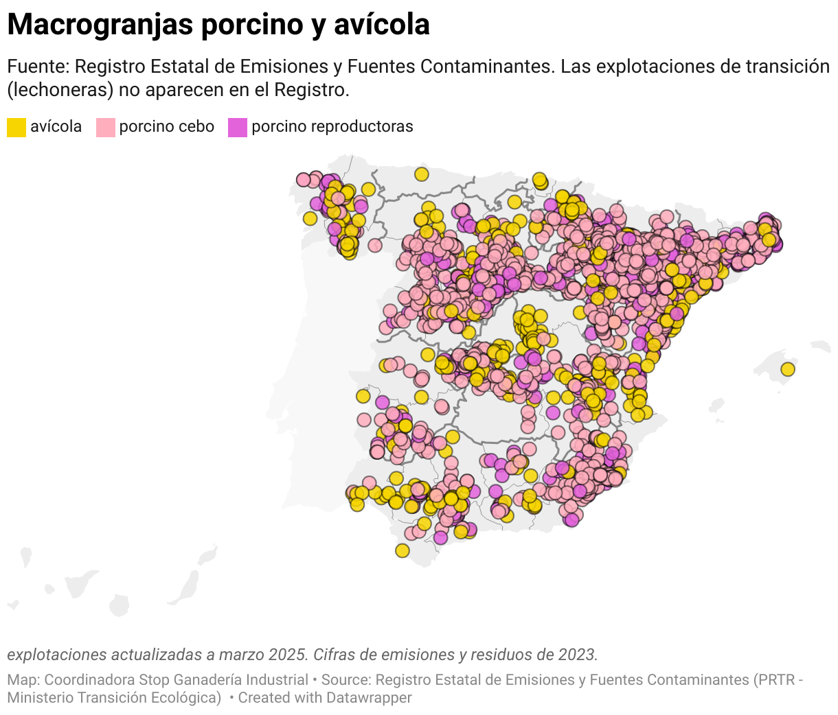 Mapa y listado de macrogranjas - Stop Ganaderia Industrial
