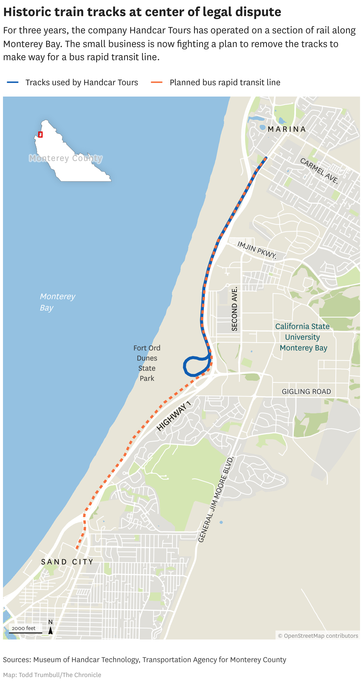 Stretch of California railroad tracks at center of bitter legal battle
