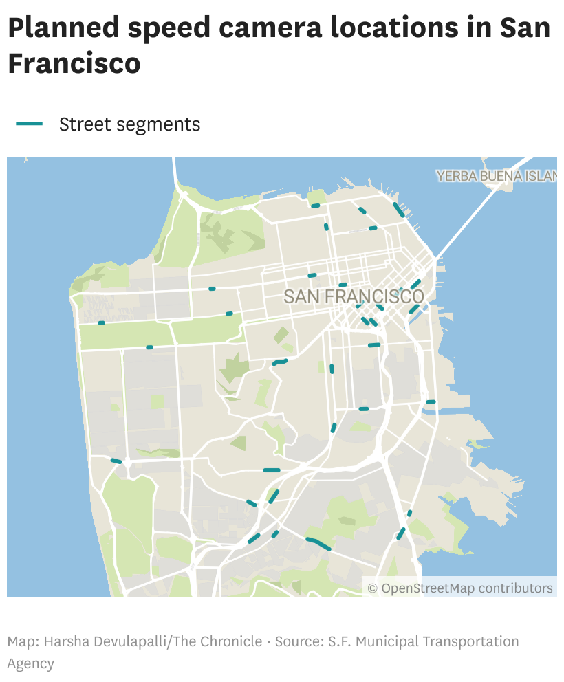 San Francisco sets launch date and fines for new speed cameras