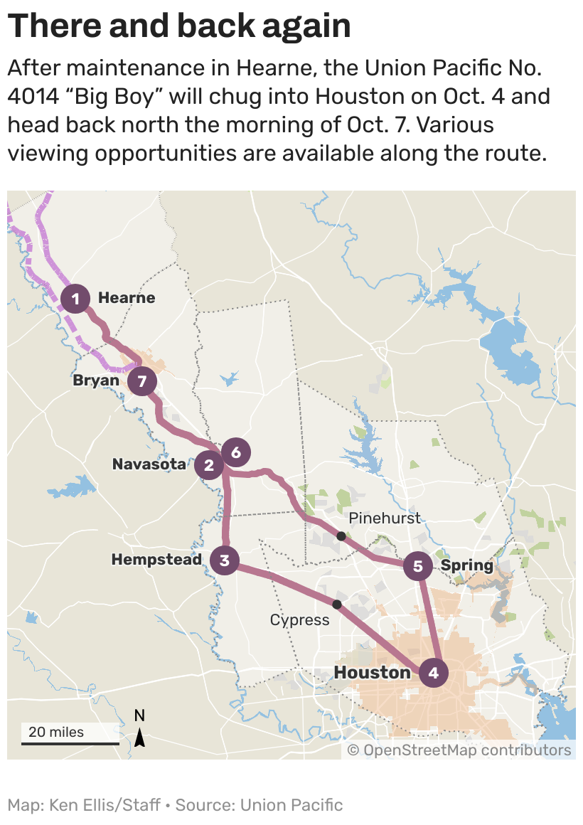 Union Pacific Big Boy headed for Houston on Friday