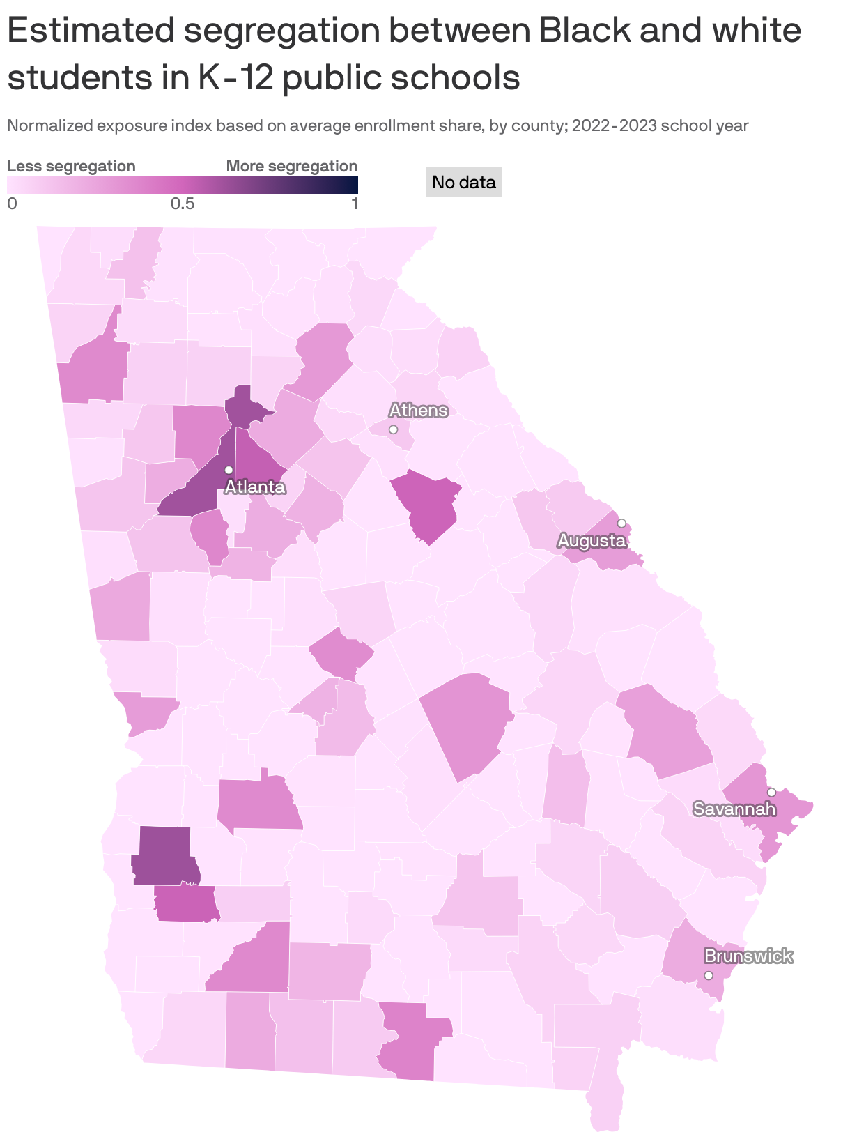 Map du jour: School segregation across Georgia - Axios Atlanta