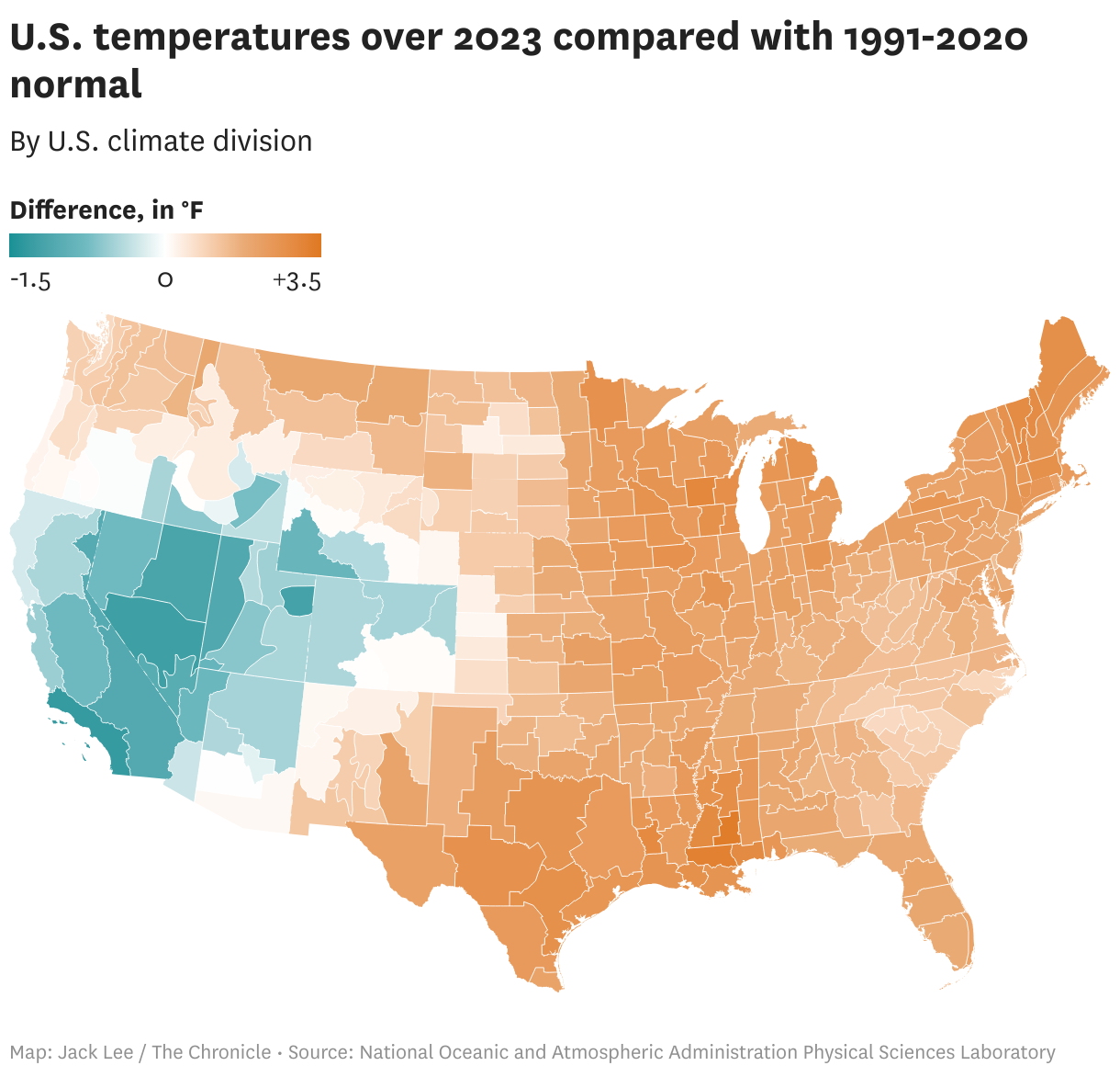 California Average Temperature Map