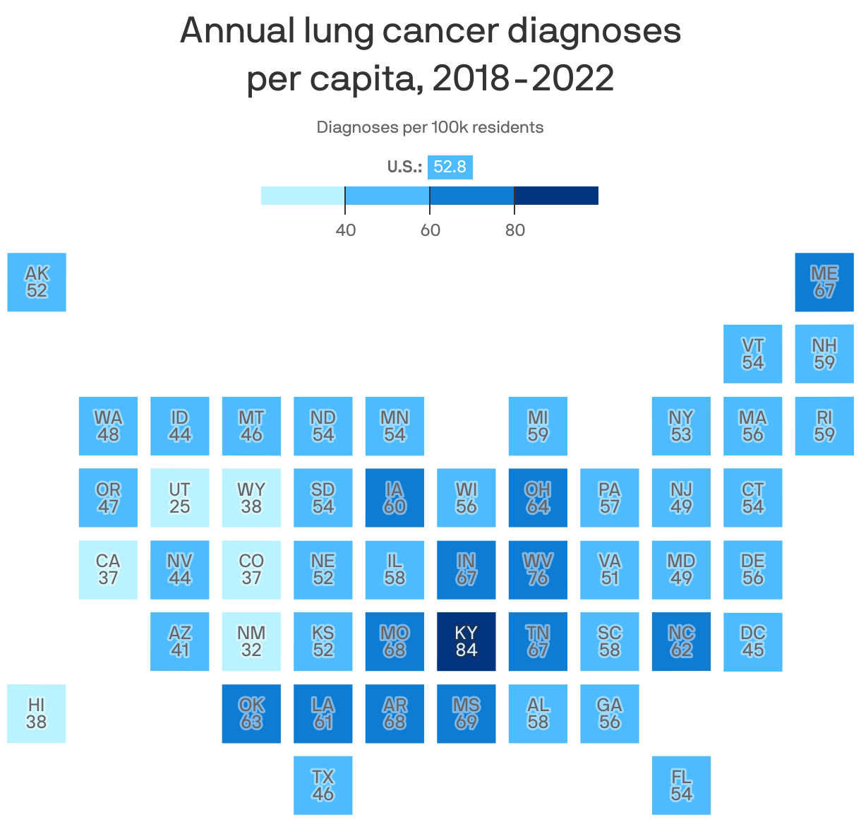 Where lung cancer rates are lowest — and highest