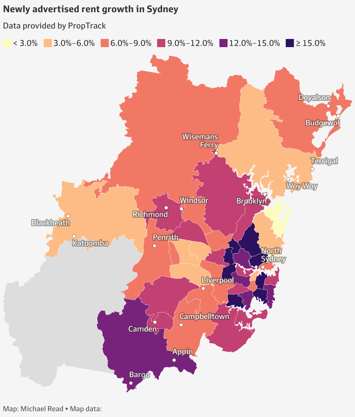 Sydney house prices: the suburbs with the biggest rent rises