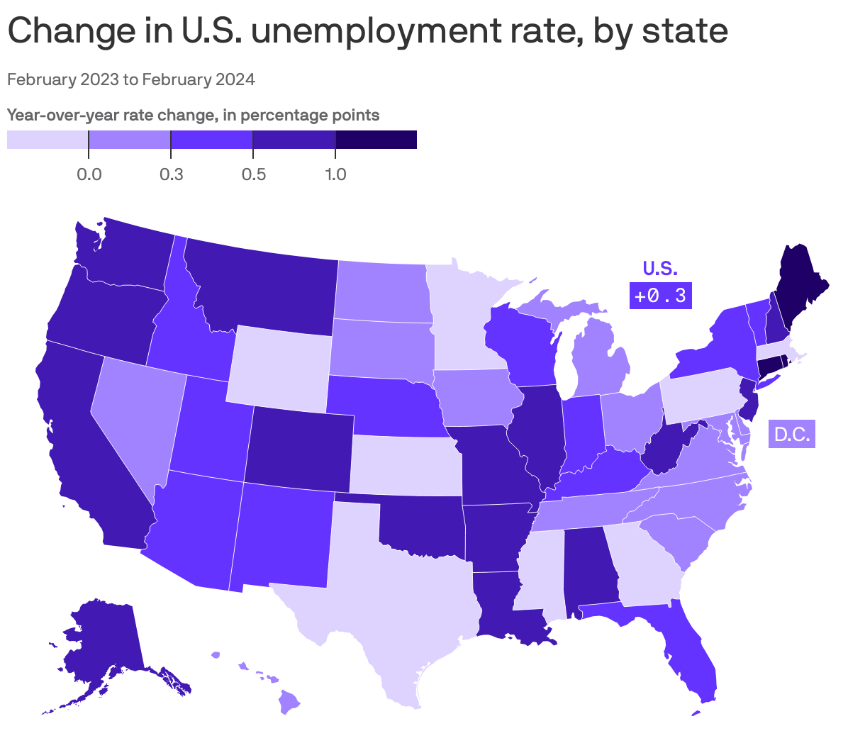 Unemployment rates in U.S. by state: Where it's rising