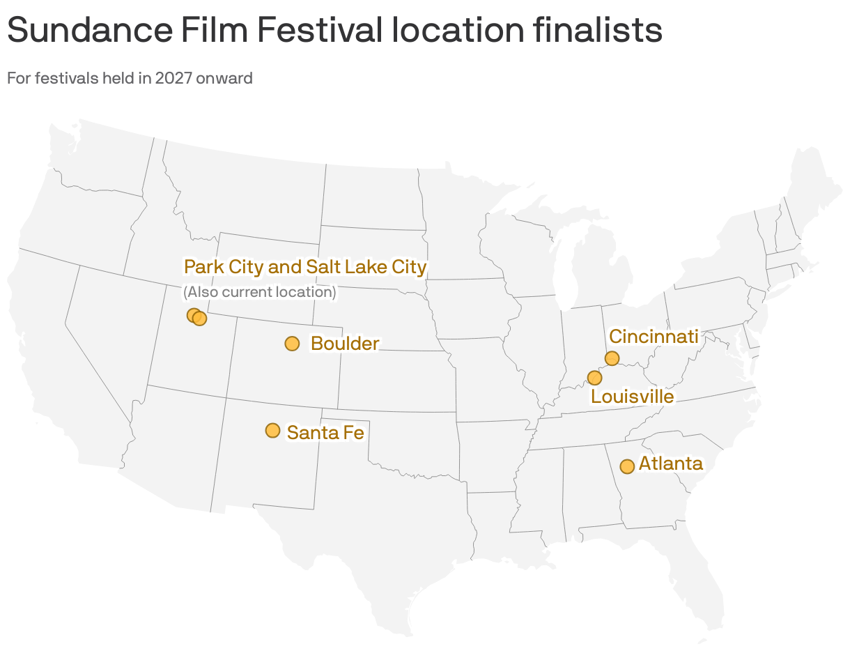 Finalists announced to host future Sundance Film Festivals - Axios Salt ...