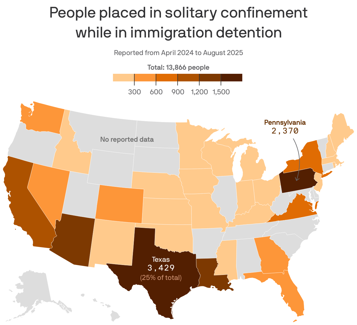 Immigrants nationwide placed in solitary confinement for weeks, report says
