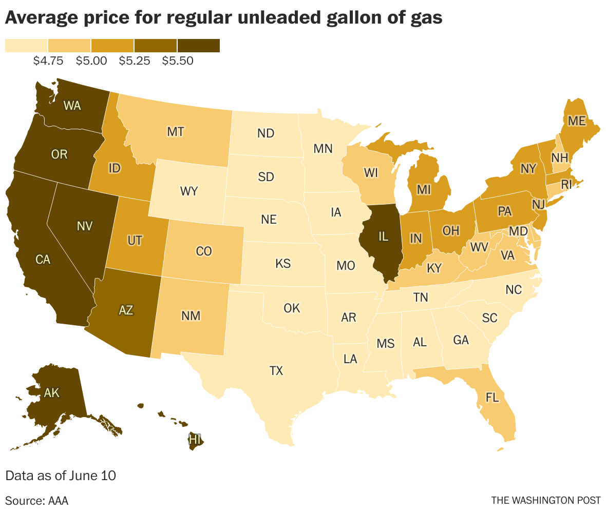 As gas prices near $5 a gallon, inflation is expected to remain at 40 ...