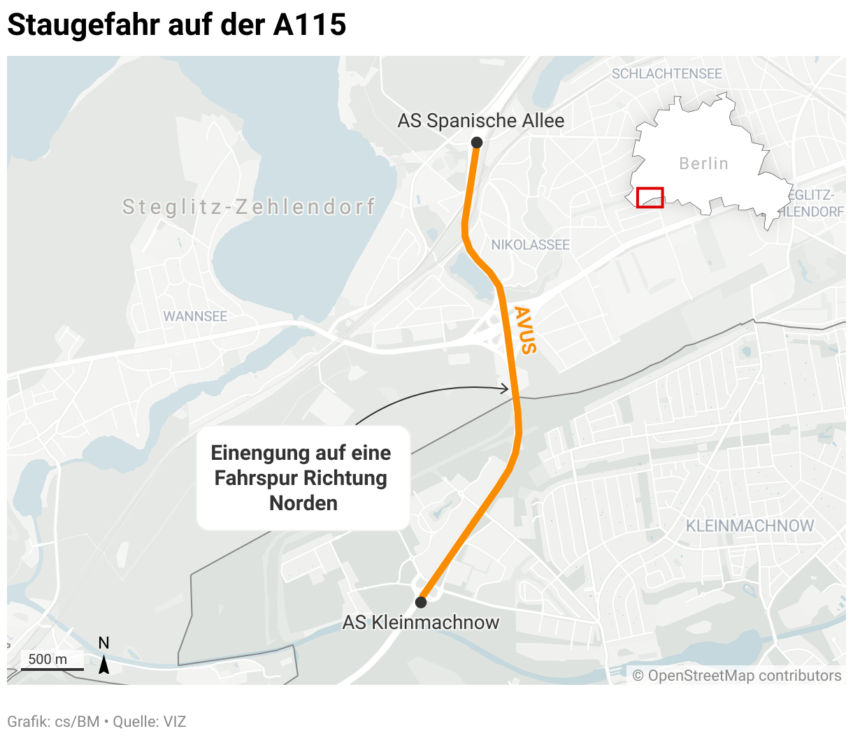 A115 ab heute einspurig: Staus drohen
