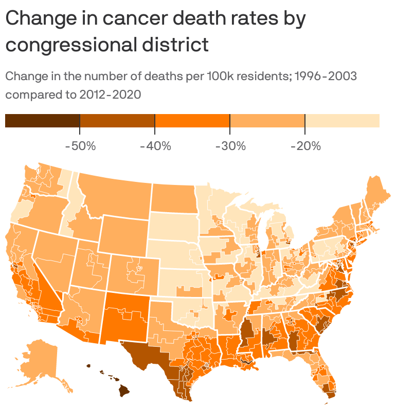Cancer Map Cancer Rates Are Higher In Polluted, Poorer Louisiana ...
