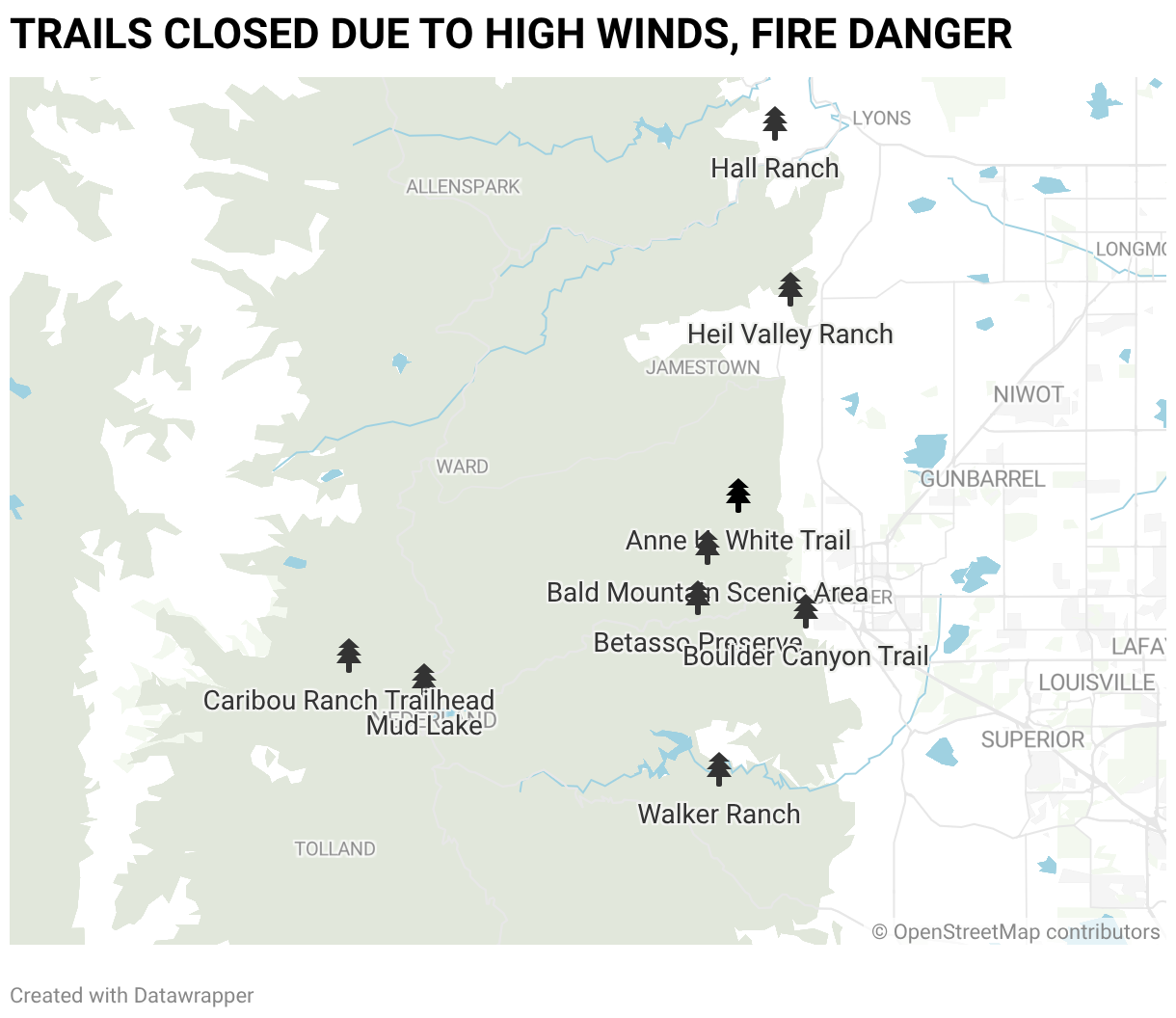 Boulder trails west of Hwy. 36 closed Saturday due to high winds, fire ...