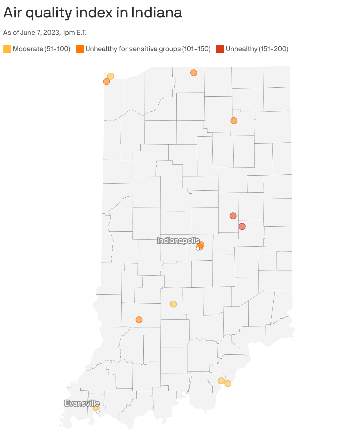 Canadian wildfires cast haze over downtown Indianapolis - Axios ...