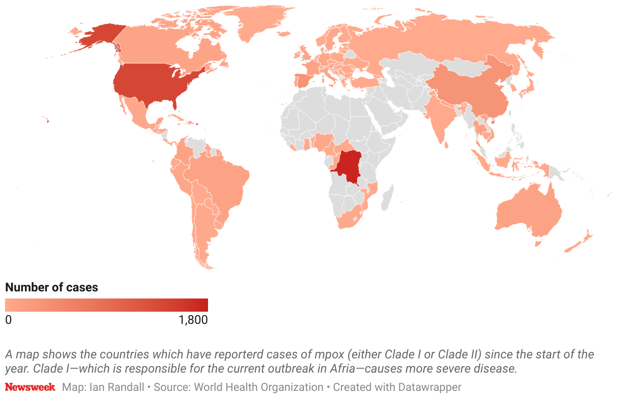 Mpox Update As Map Reveals Global Cases This Year Newsweek Mpox Update As Map Reveals Global Cases This Year Newsweek