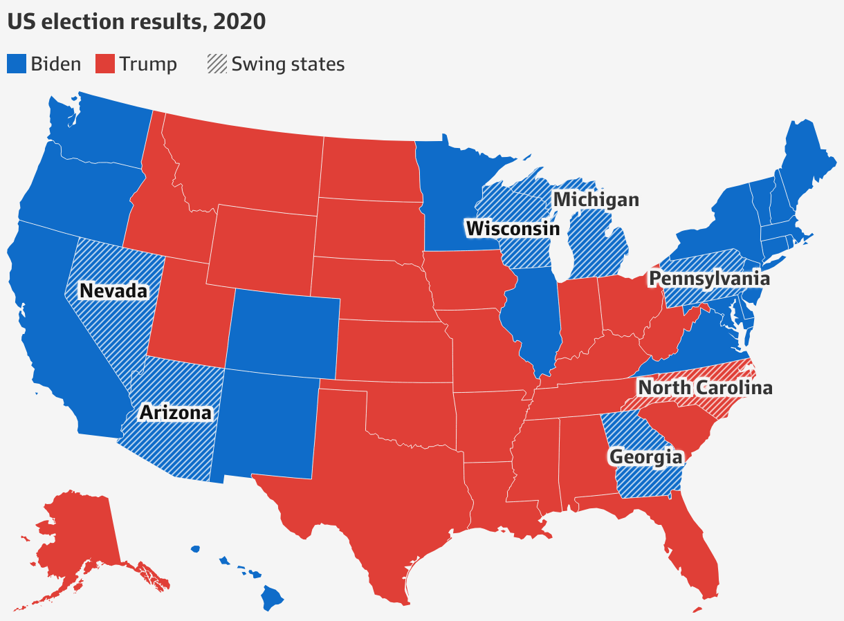 US election 2024: The critical swing states explained in three charts