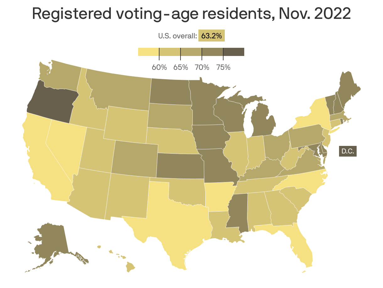 Mapped: Louisiana's low voter registration - Axios New Orleans