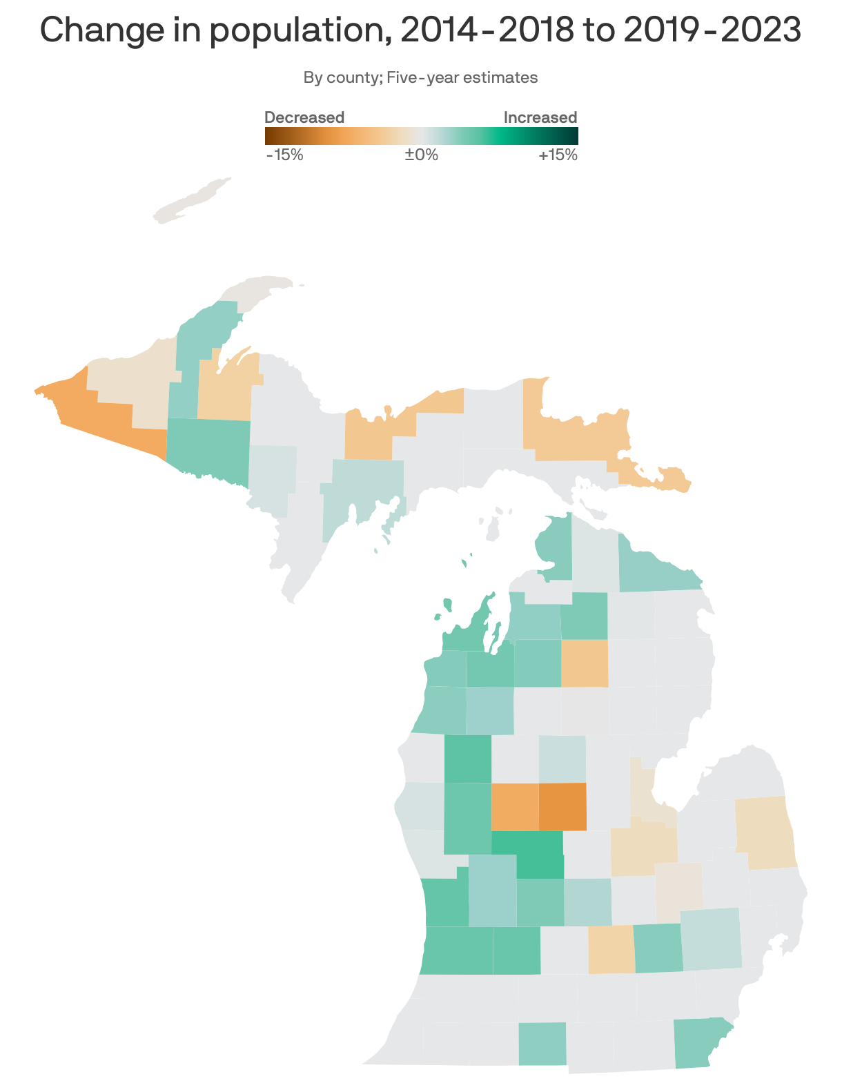 Mapped: Michigan's population changes - Axios Detroit