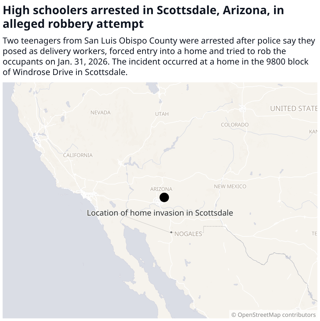 2 SLO County teens arrested in Arizona home invasion robbery | San Luis ...