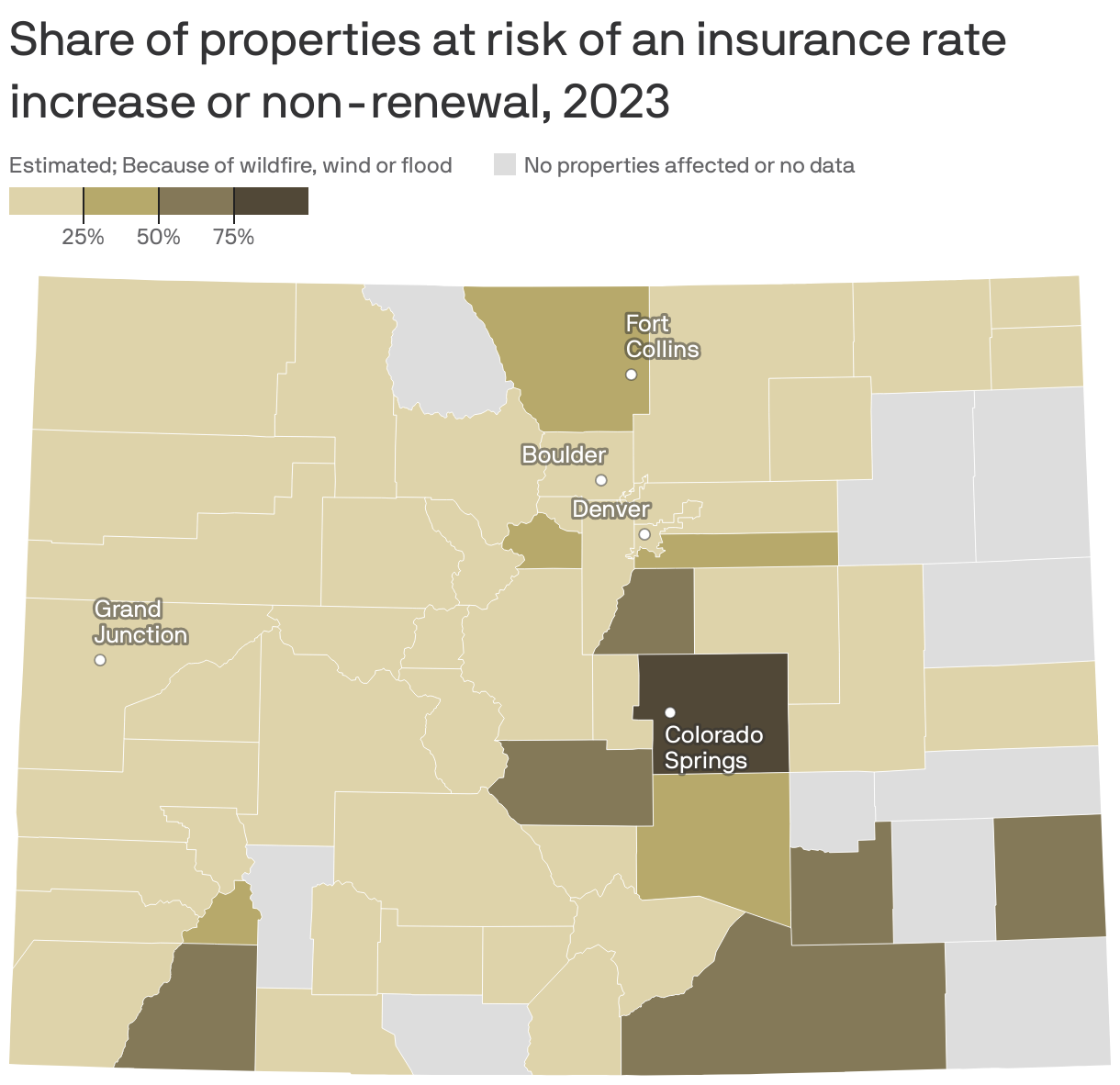 Data: First Street Foundation; Map: Kavya Beheraj/Axios